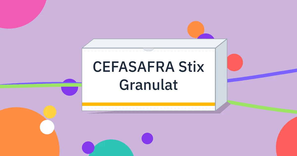 Symbolbild: Packung mit der Aufschrift CEFASAFRA Stix Granulat (PZN 19782672) – Verfügbarkeit und Bezug in Apotheken in Frankfurt am Main