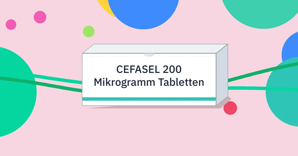 Symbolbild: Packung mit der Aufschrift CEFASEL 200 Mikrogramm Tabletten (PZN 19430097) – Verfügbarkeit und Bezug in Apotheken in Frankfurt am Main