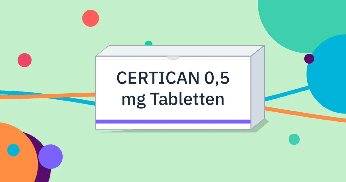 Symbolbild: Packung mit der Aufschrift CERTICAN 0,5 mg Tabletten (PZN 17843837) – Verfügbarkeit und Bezug in Apotheken in Frankfurt am Main