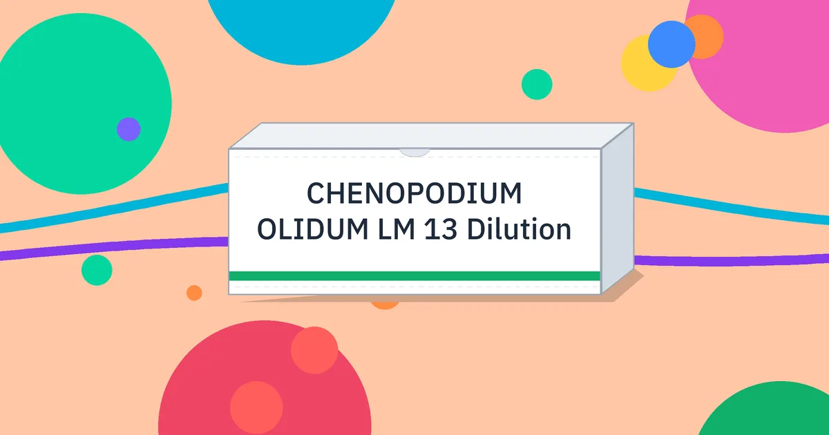 Symbolbild: Packung mit der Aufschrift CHENOPODIUM OLIDUM LM 13 Dilution (PZN 13441303) – Verfügbarkeit und Bezug in Apotheken in Frankfurt am Main