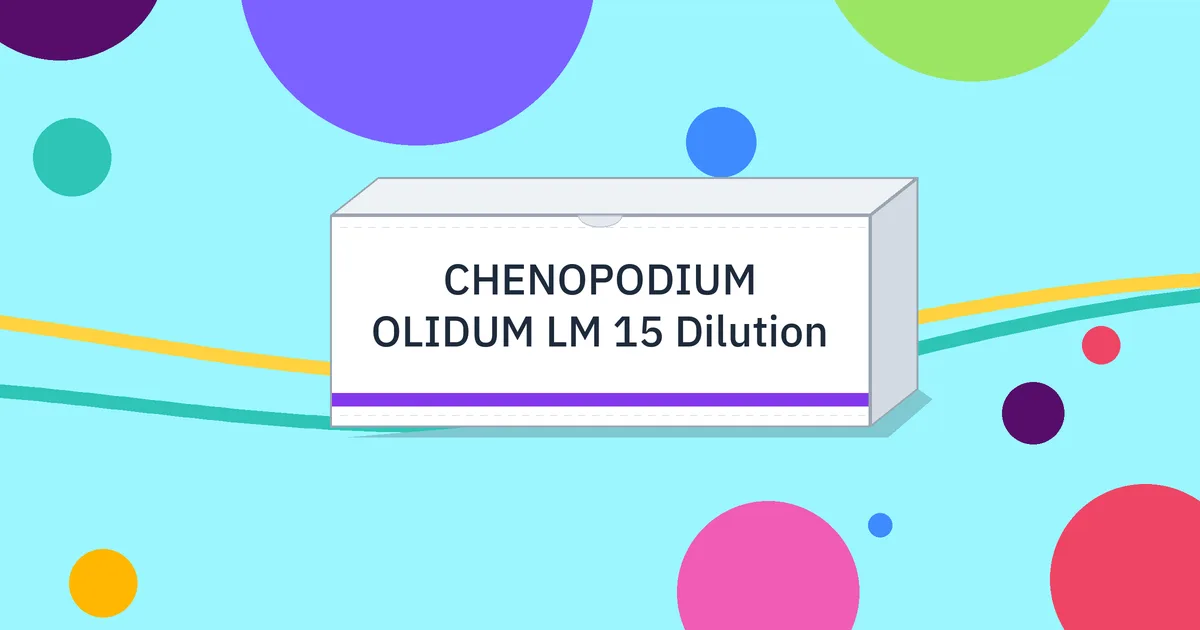 Symbolbild: Packung mit der Aufschrift CHENOPODIUM OLIDUM LM 15 Dilution (PZN 13441355) – Verfügbarkeit und Bezug in Apotheken in Frankfurt am Main