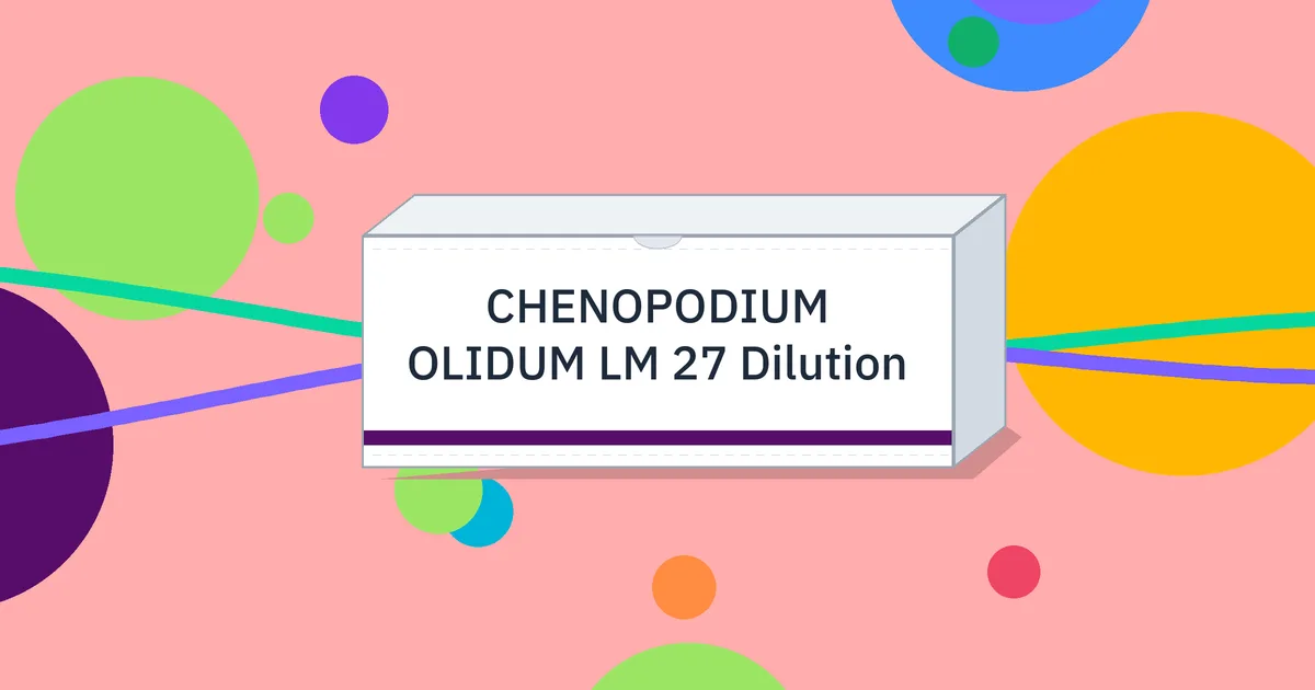 Symbolbild: Packung mit der Aufschrift CHENOPODIUM OLIDUM LM 27 Dilution (PZN 13441473) – Verfügbarkeit und Bezug in Apotheken in Frankfurt am Main