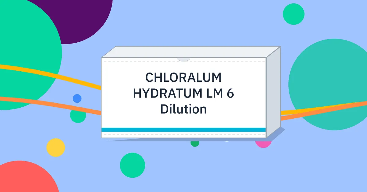 Symbolbild: Packung mit der Aufschrift CHLORALUM HYDRATUM LM 6 Dilution (PZN 13444000) – Verfügbarkeit und Bezug in Apotheken in Frankfurt am Main