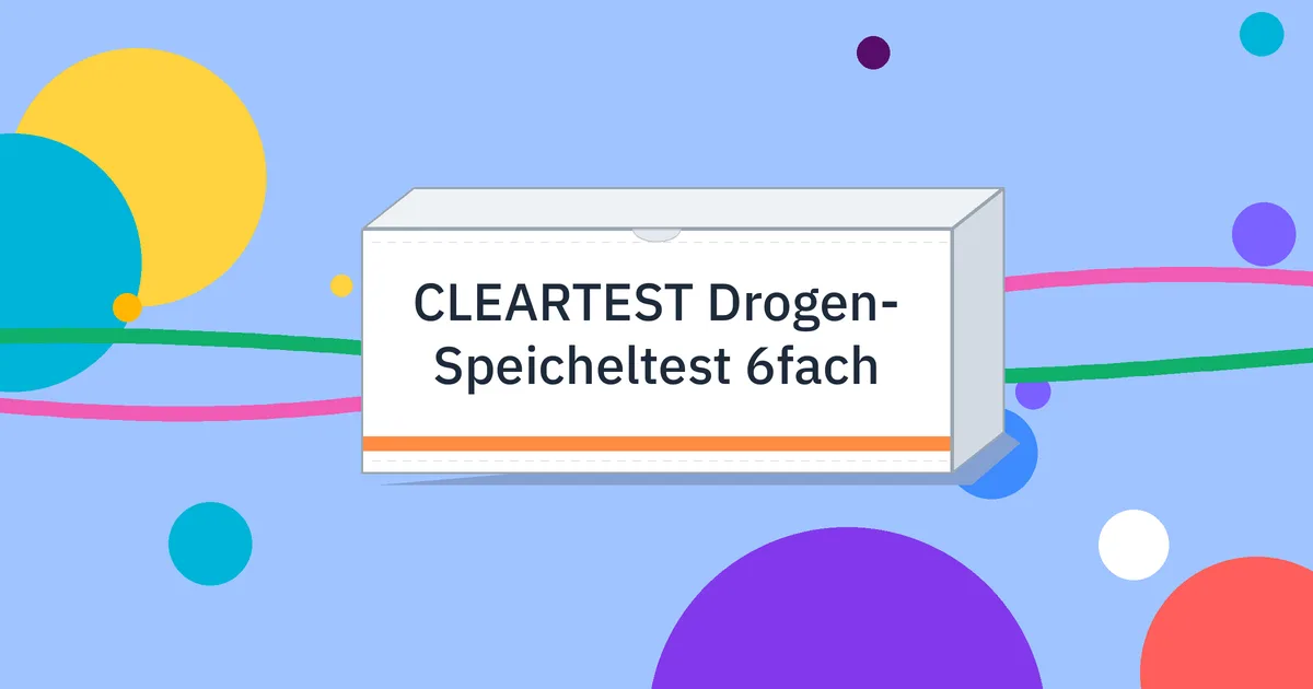 Symbolbild: Packung mit der Aufschrift CLEARTEST Drogen-Speicheltest 6fach (PZN 18038687) – Verfügbarkeit und Bezug in Apotheken in Frankfurt am Main