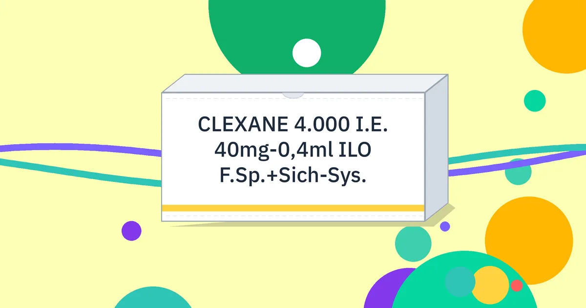 Symbolbild: Packung mit der Aufschrift CLEXANE 4.000 I.E. 40mg-0,4ml ILO F.Sp.+Sich-Sys. (PZN 12584271) – Verfügbarkeit und Bezug in Apotheken in Frankfurt am Main