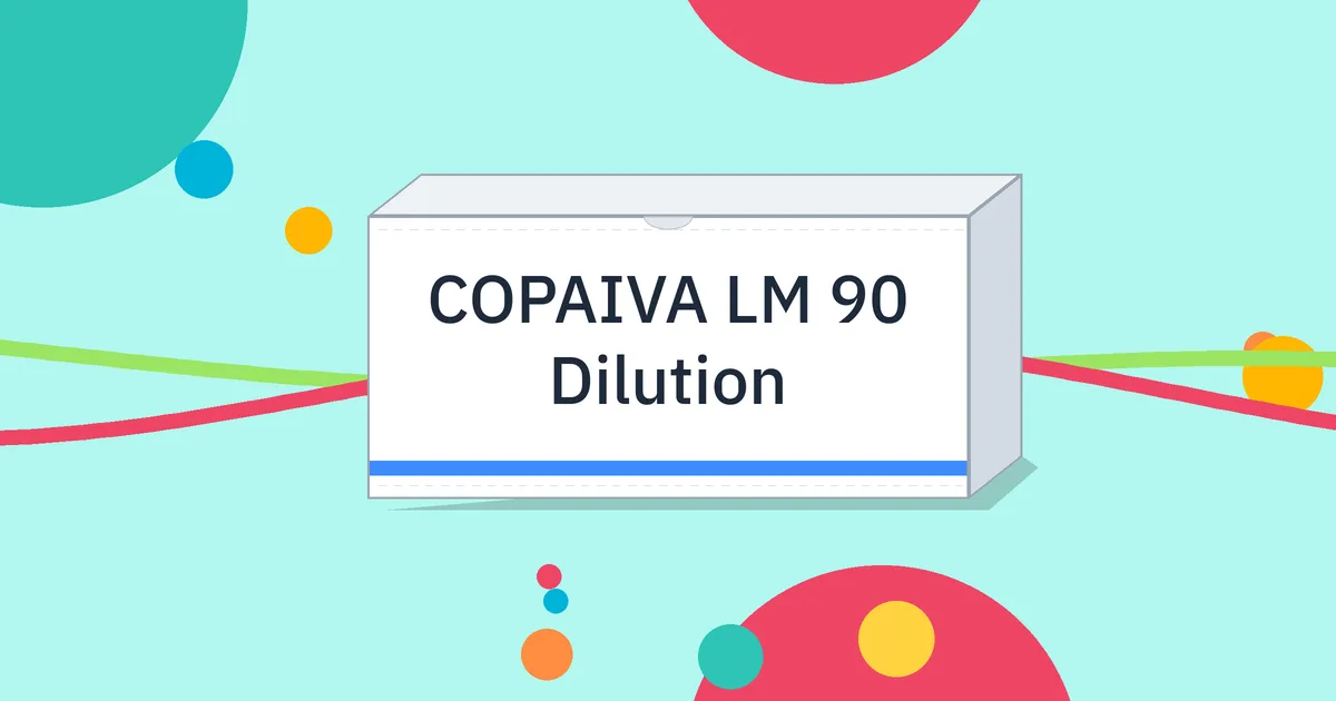 Symbolbild: Packung mit der Aufschrift COPAIVA LM 90 Dilution (PZN 13451359) – Verfügbarkeit und Bezug in Apotheken in Frankfurt am Main