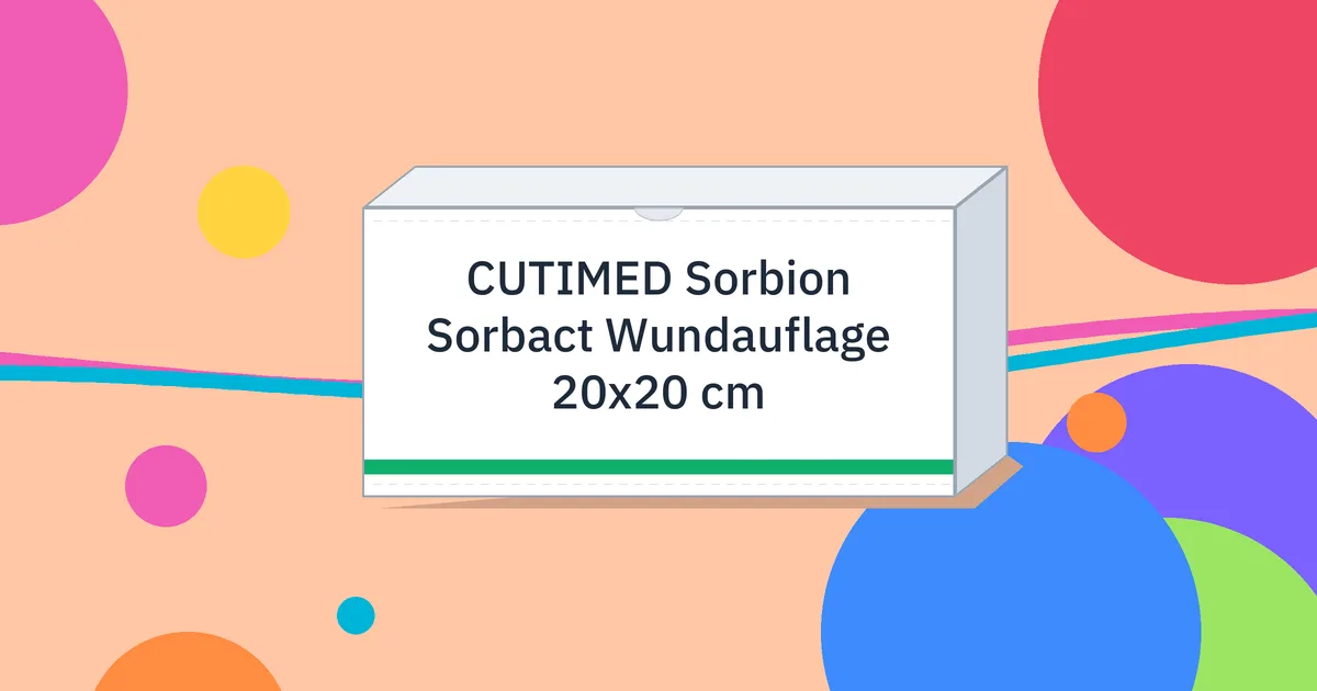 Symbolbild: Packung mit der Aufschrift CUTIMED Sorbion Sorbact Wundauflage 20x20 cm (PZN 10526401) – Verfügbarkeit und Bezug in Apotheken in Frankfurt am Main