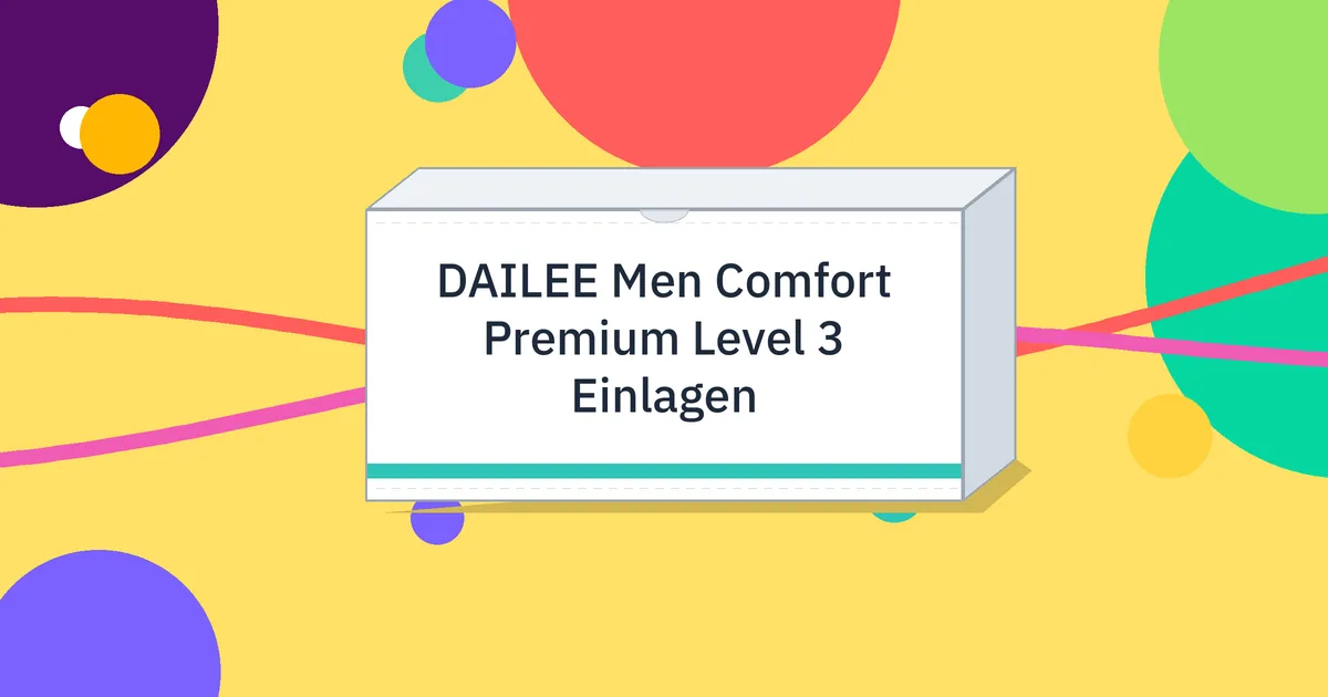 Symbolbild: Packung mit der Aufschrift DAILEE Men Comfort Premium Level 3 Einlagen (PZN 16942997) – Verfügbarkeit und Bezug in Apotheken in Frankfurt am Main