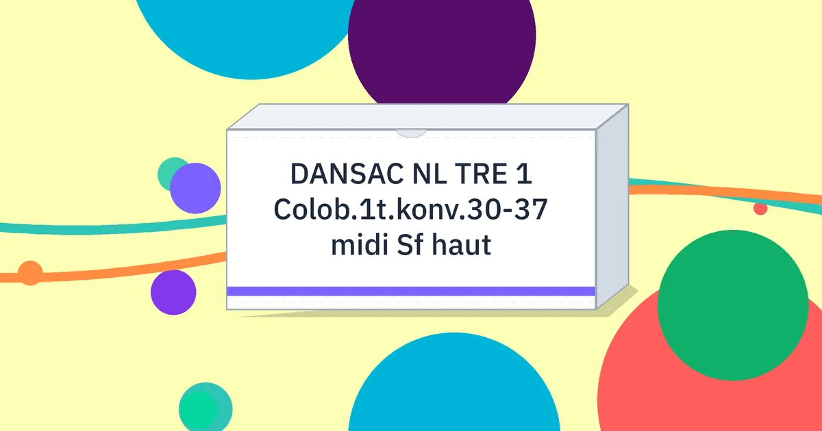Symbolbild: Packung mit der Aufschrift DANSAC NL TRE 1 Colob.1t.konv.30-37 midi Sf haut (PZN 16197453) – Verfügbarkeit und Bezug in Apotheken in Frankfurt am Main