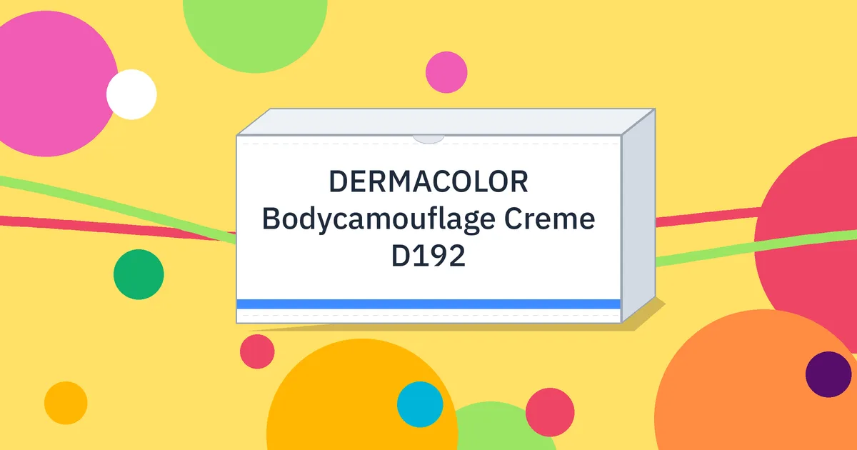 Symbolbild: Packung mit der Aufschrift DERMACOLOR Bodycamouflage Creme D192 (PZN 15818143) – Verfügbarkeit und Bezug in Apotheken in Frankfurt am Main