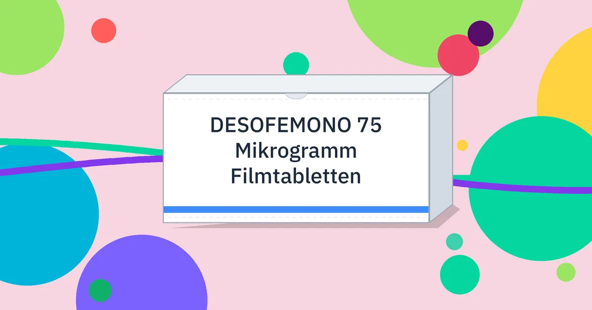 Symbolbild: Packung mit der Aufschrift DESOFEMONO 75 Mikrogramm Filmtabletten (PZN 09882272) – Verfügbarkeit und Bezug in Apotheken in Frankfurt am Main