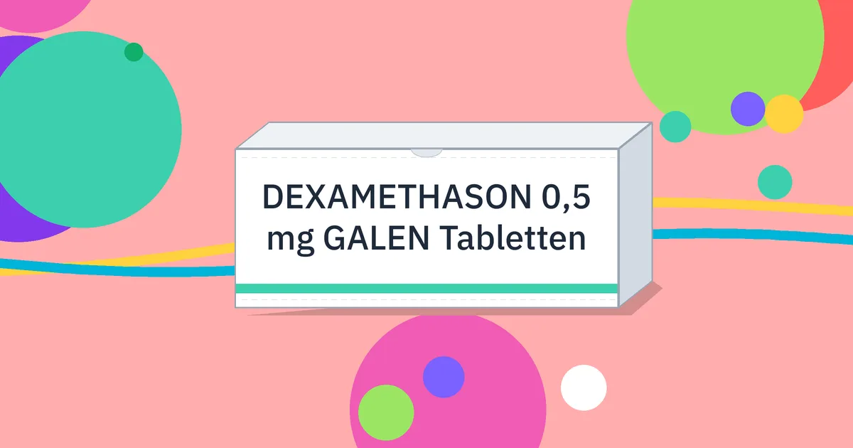 Symbolbild: Packung mit der Aufschrift DEXAMETHASON 0,5 mg GALEN Tabletten (PZN 00745473) – Verfügbarkeit und Bezug in Apotheken in Frankfurt am Main