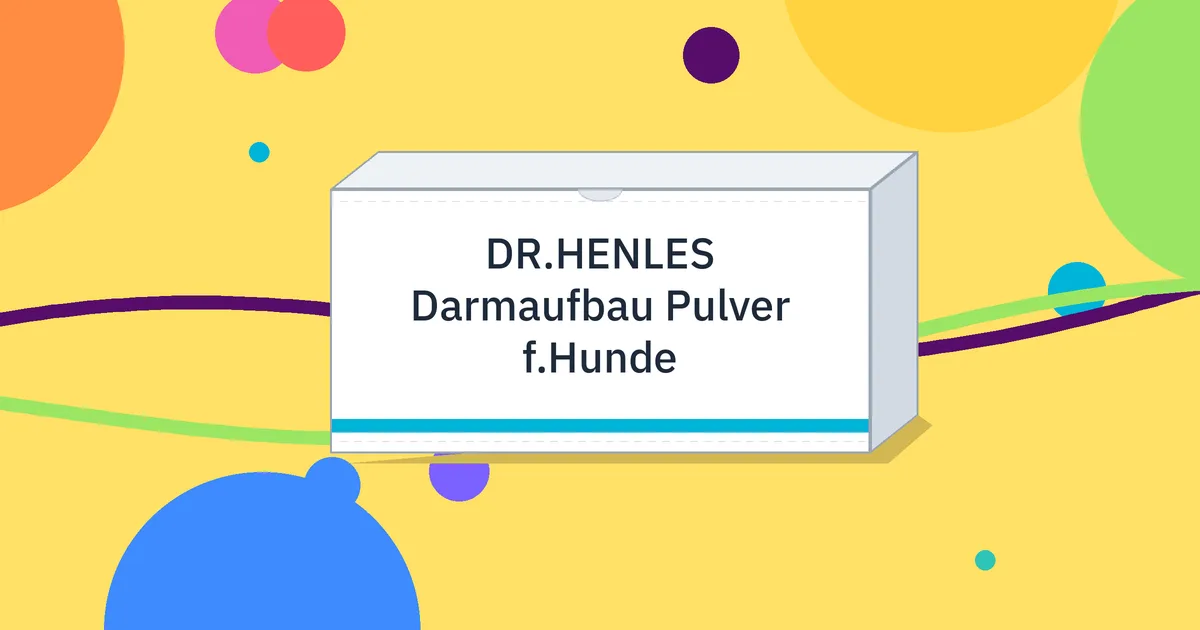 Symbolbild: Packung mit der Aufschrift DR.HENLES Darmaufbau Pulver f.Hunde (PZN 16037910) – Verfügbarkeit und Bezug in Apotheken in Frankfurt am Main