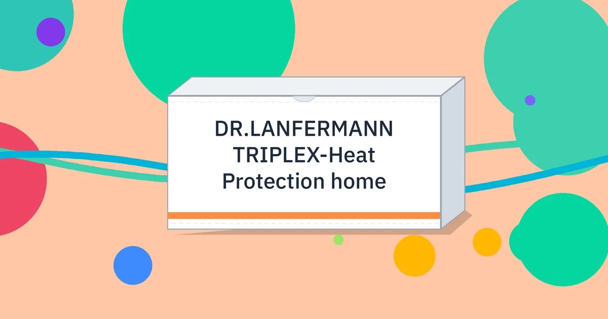 Symbolbild: Packung mit der Aufschrift DR.LANFERMANN TRIPLEX-Heat Protection home (PZN 14370404) – Verfügbarkeit und Bezug in Apotheken in Frankfurt am Main