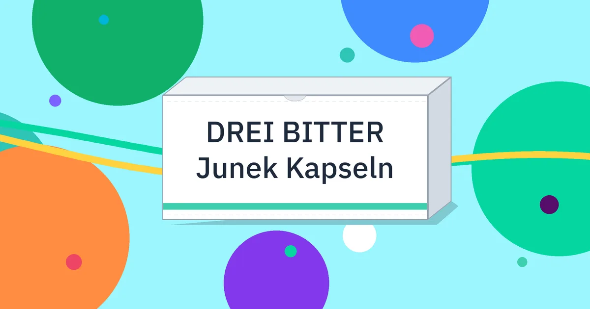 Symbolbild: Packung mit der Aufschrift DREI BITTER Junek Kapseln (PZN 01037287) – Verfügbarkeit und Bezug in Apotheken in Frankfurt am Main