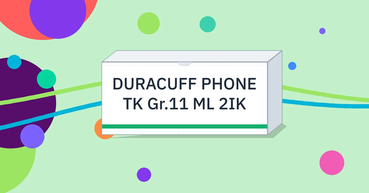 Symbolbild: Packung mit der Aufschrift DURACUFF PHONE TK Gr.11 ML 2IK (PZN 04961127) – Verfügbarkeit und Bezug in Apotheken in Frankfurt am Main
