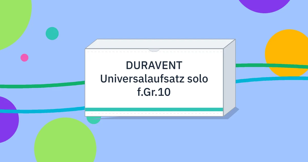 Symbolbild: Packung mit der Aufschrift DURAVENT Universalaufsatz solo f.Gr.10 (PZN 02066049) – Verfügbarkeit und Bezug in Apotheken in Frankfurt am Main