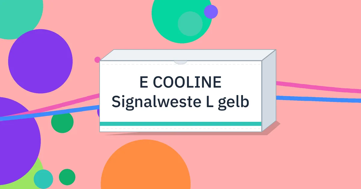 Symbolbild: Packung mit der Aufschrift E COOLINE Signalweste L gelb (PZN 06468307) – Verfügbarkeit und Bezug in Apotheken in Frankfurt am Main