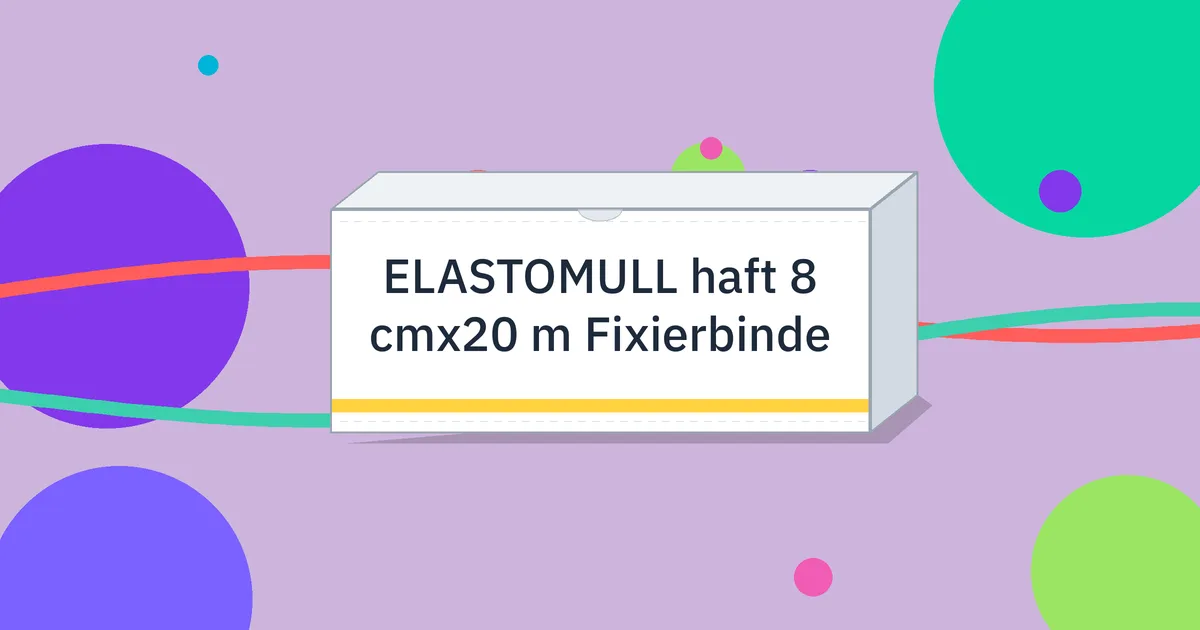 Symbolbild: Packung mit der Aufschrift ELASTOMULL haft 8 cmx20 m Fixierbinde (PZN 02507105) – Verfügbarkeit und Bezug in Apotheken in Frankfurt am Main