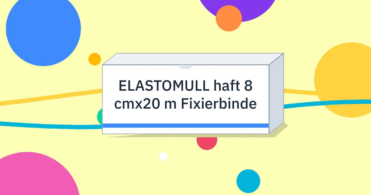 Symbolbild: Packung mit der Aufschrift ELASTOMULL haft 8 cmx20 m Fixierbinde (PZN 17840566) – Verfügbarkeit und Bezug in Apotheken in Frankfurt am Main