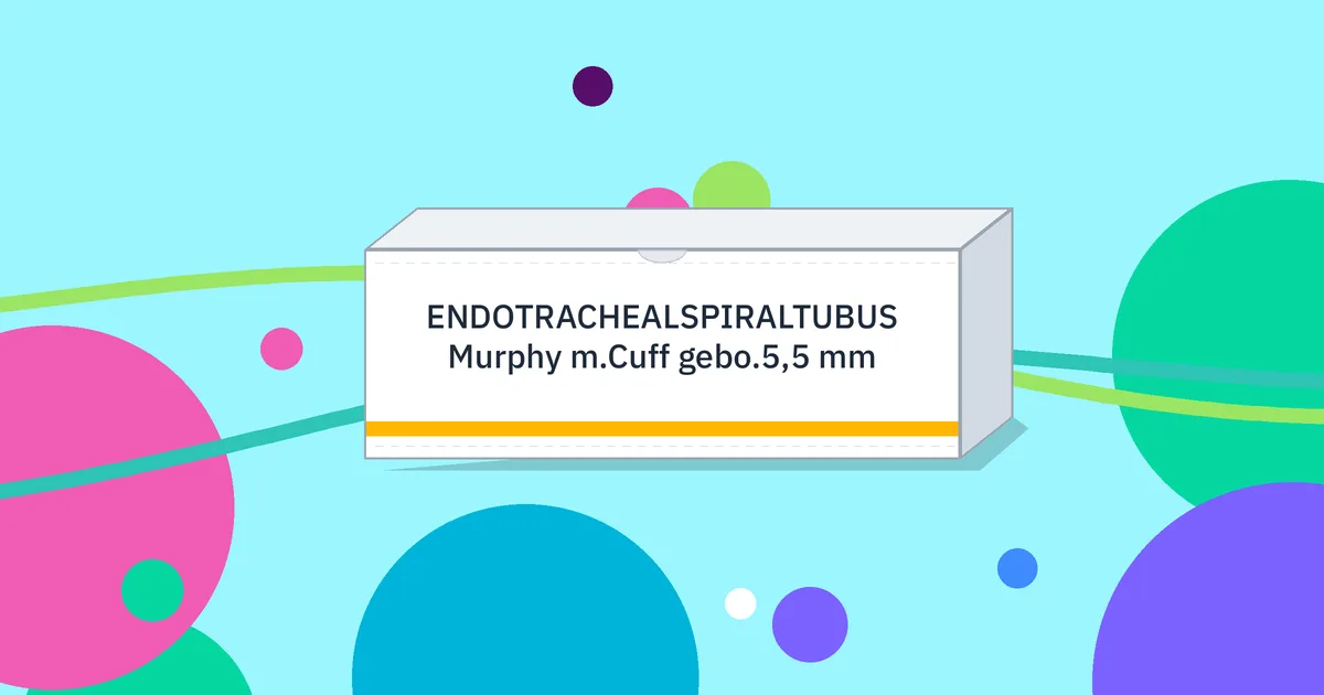 Symbolbild: Packung mit der Aufschrift ENDOTRACHEALSPIRALTUBUS Murphy m.Cuff gebo.5,5 mm (PZN 01295730) – Verfügbarkeit und Bezug in Apotheken in Frankfurt am Main