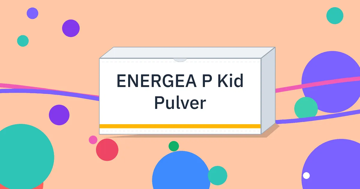 Symbolbild: Packung mit der Aufschrift ENERGEA P Kid Pulver (PZN 16574401) – Verfügbarkeit und Bezug in Apotheken in Frankfurt am Main