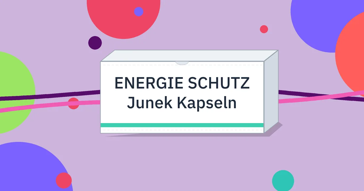 Symbolbild: Packung mit der Aufschrift ENERGIE SCHUTZ Junek Kapseln (PZN 06557028) – Verfügbarkeit und Bezug in Apotheken in Frankfurt am Main