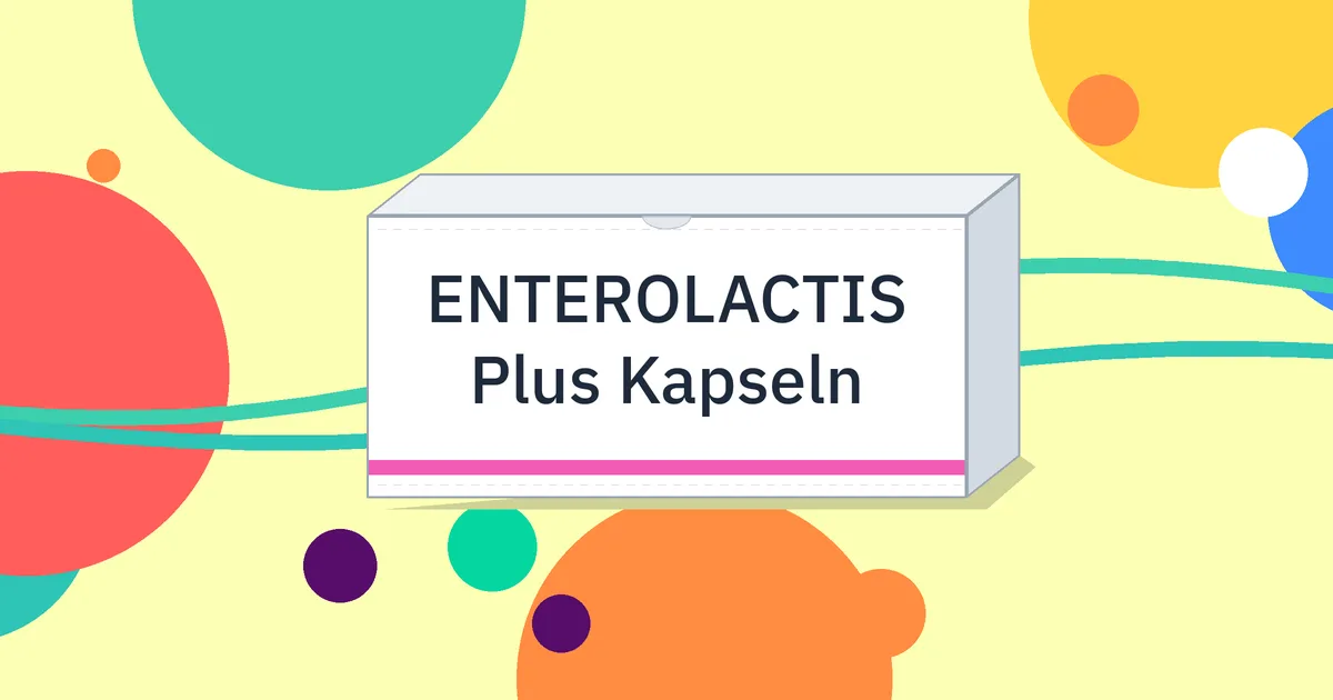 Symbolbild: Packung mit der Aufschrift ENTEROLACTIS Plus Kapseln (PZN 19379798) – Verfügbarkeit und Bezug in Apotheken in Frankfurt am Main