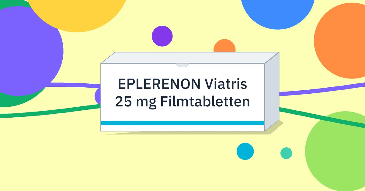 Symbolbild: Packung mit der Aufschrift EPLERENON Viatris 25 mg Filmtabletten (PZN 20650616) – Verfügbarkeit und Bezug in Apotheken in Frankfurt am Main