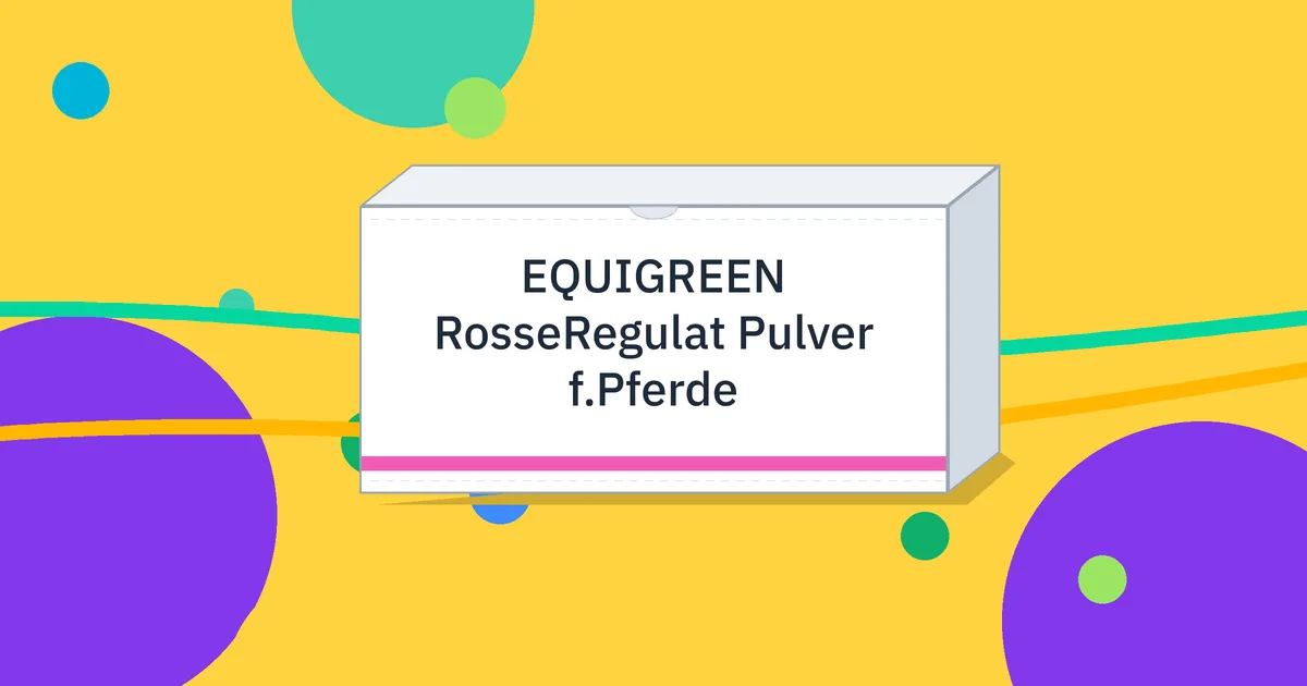 Symbolbild: Packung mit der Aufschrift EQUIGREEN RosseRegulat Pulver f.Pferde (PZN 12725582) – Verfügbarkeit und Bezug in Apotheken in Frankfurt am Main