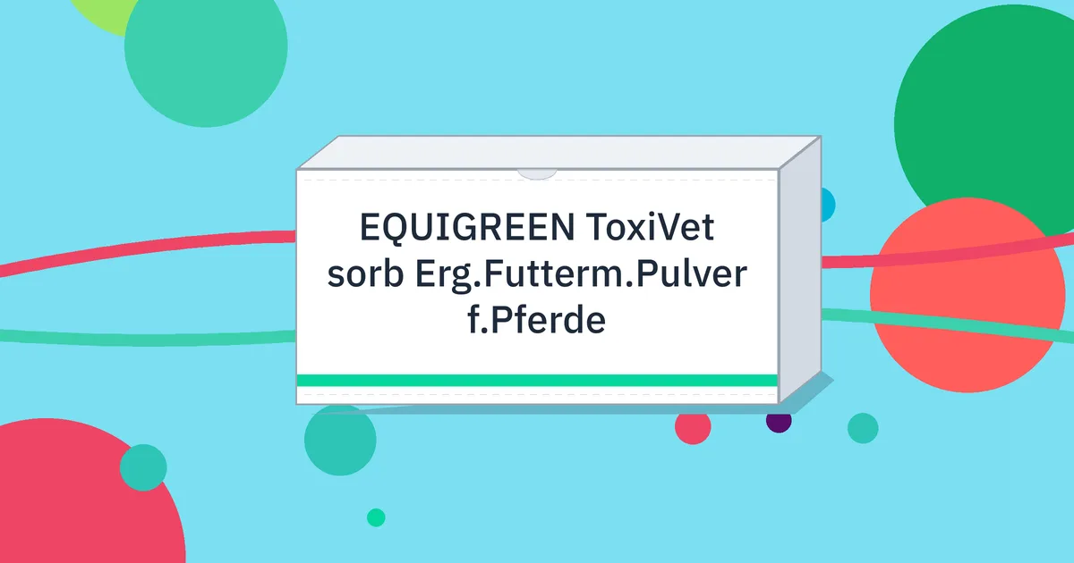 Symbolbild: Packung mit der Aufschrift EQUIGREEN ToxiVet sorb Erg.Futterm.Pulver f.Pferde (PZN 18852152) – Verfügbarkeit und Bezug in Apotheken in Frankfurt am Main