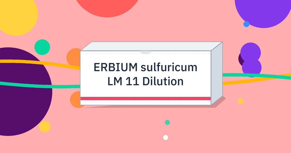 Symbolbild: Packung mit der Aufschrift ERBIUM sulfuricum LM 11 Dilution (PZN 13473898) – Verfügbarkeit und Bezug in Apotheken in Frankfurt am Main