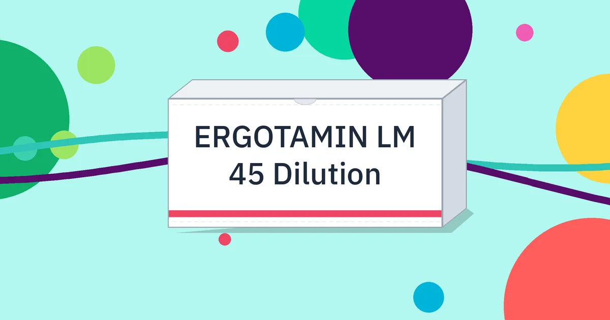 Symbolbild: Packung mit der Aufschrift ERGOTAMIN LM 45 Dilution (PZN 12845116) – Verfügbarkeit und Bezug in Apotheken in Frankfurt am Main