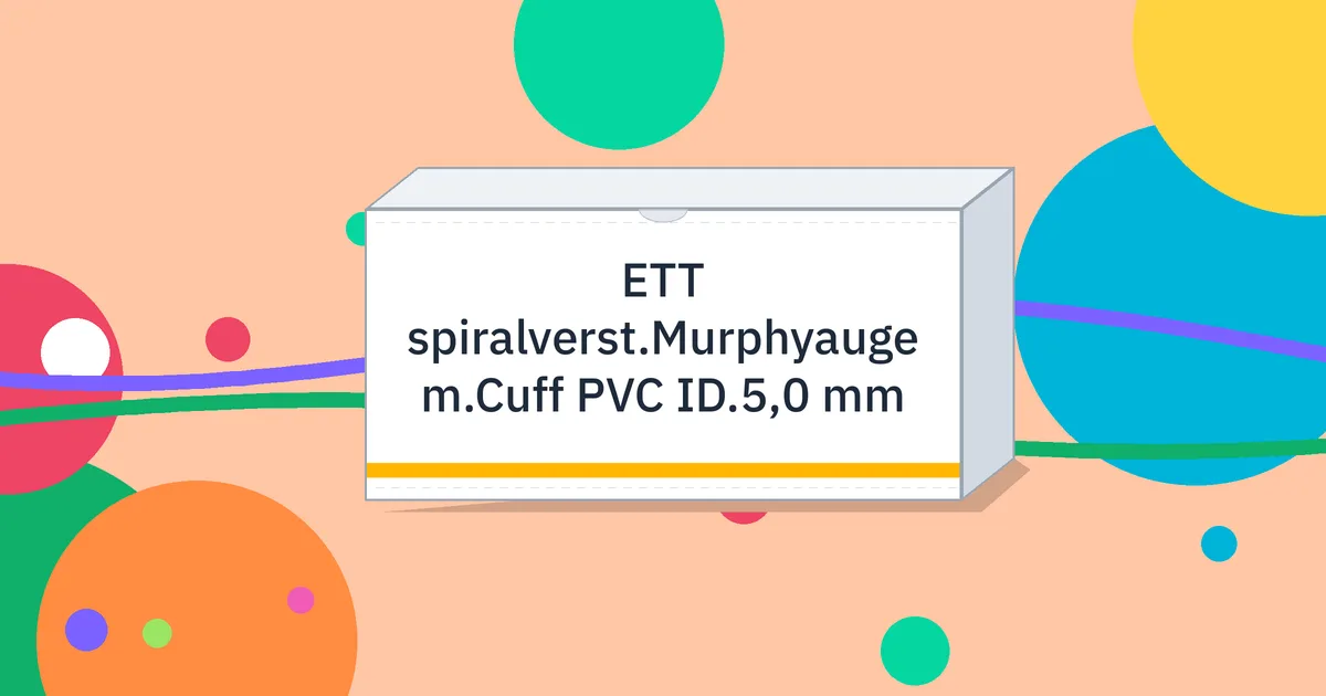 Symbolbild: Packung mit der Aufschrift ETT spiralverst.Murphyauge m.Cuff PVC ID.5,0 mm (PZN 19120698) – Verfügbarkeit und Bezug in Apotheken in Frankfurt am Main
