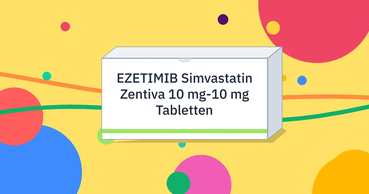 Symbolbild: Packung mit der Aufschrift EZETIMIB Simvastatin Zentiva 10 mg-10 mg Tabletten (PZN 14221093) – Verfügbarkeit und Bezug in Apotheken in Frankfurt am Main