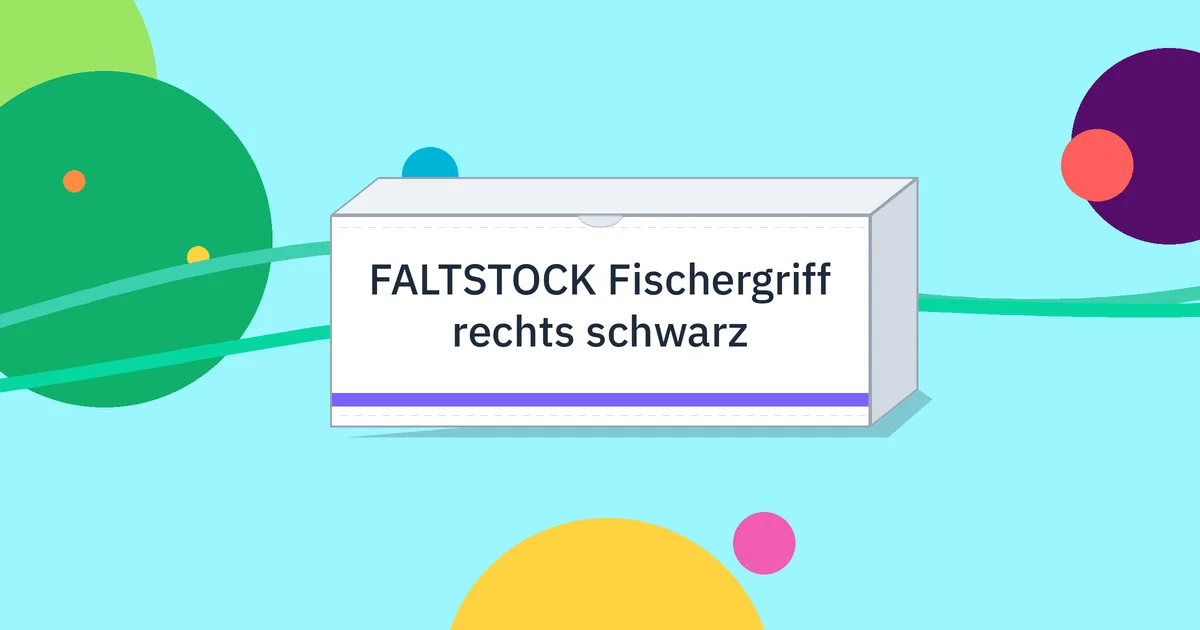 Symbolbild: Packung mit der Aufschrift FALTSTOCK Fischergriff rechts schwarz (PZN 10074703) – Verfügbarkeit und Bezug in Apotheken in Frankfurt am Main