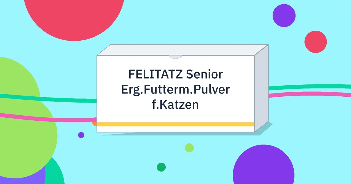 Symbolbild: Packung mit der Aufschrift FELITATZ Senior Erg.Futterm.Pulver f.Katzen (PZN 15870020) – Verfügbarkeit und Bezug in Apotheken in Frankfurt am Main