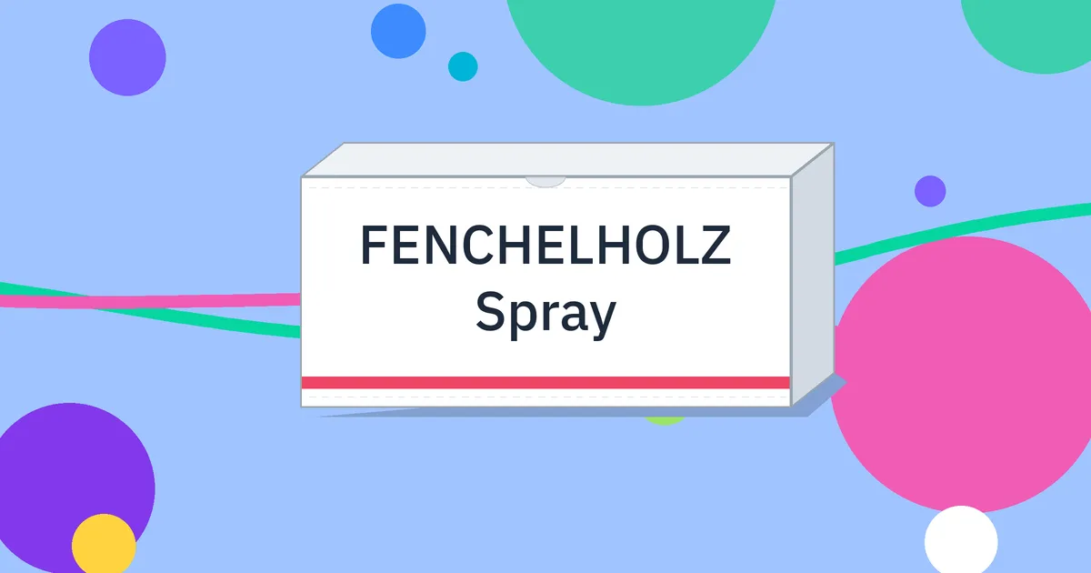 Symbolbild: Packung mit der Aufschrift FENCHELHOLZ Spray (PZN 19338807) – Verfügbarkeit und Bezug in Apotheken in Frankfurt am Main