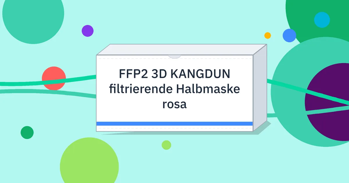 Symbolbild: Packung mit der Aufschrift FFP2 3D KANGDUN filtrierende Halbmaske rosa (PZN 18408486) – Verfügbarkeit und Bezug in Apotheken in Frankfurt am Main