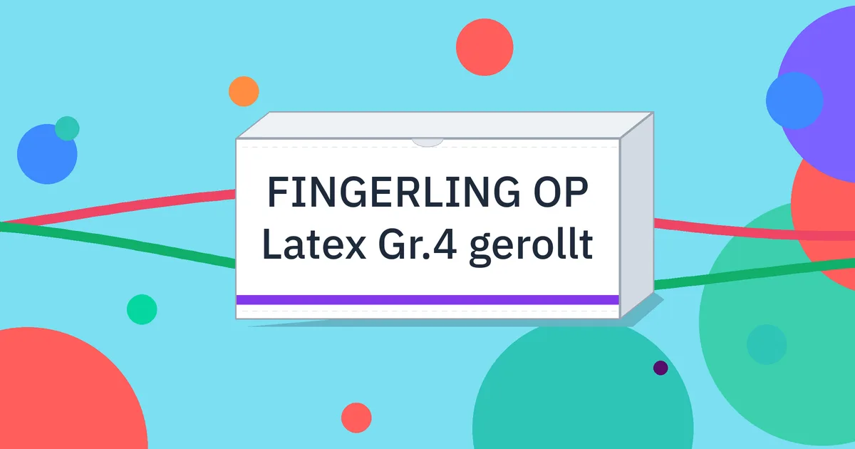 Symbolbild: Packung mit der Aufschrift FINGERLING OP Latex Gr.4 gerollt (PZN 03161040) – Verfügbarkeit und Bezug in Apotheken in Frankfurt am Main