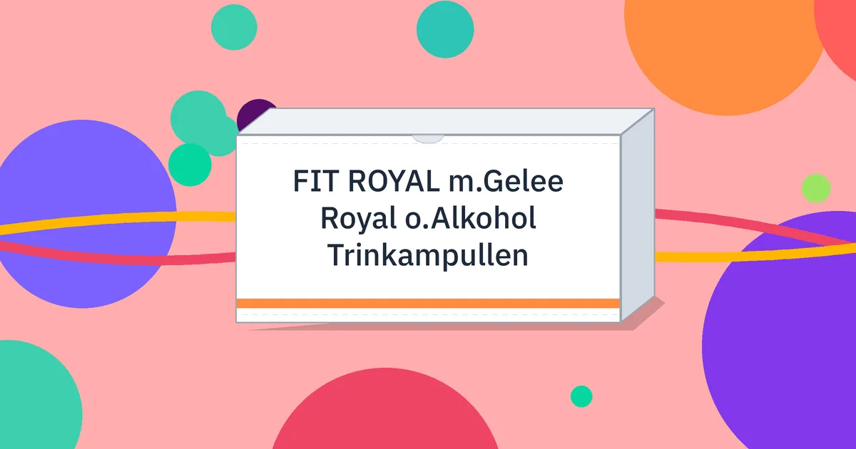 Symbolbild: Packung mit der Aufschrift FIT ROYAL m.Gelee Royal o.Alkohol Trinkampullen (PZN 02146498) – Verfügbarkeit und Bezug in Apotheken in Frankfurt am Main