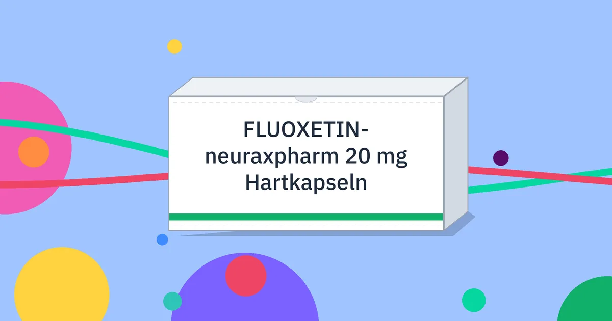 Symbolbild: Packung mit der Aufschrift FLUOXETIN-neuraxpharm 20 mg Hartkapseln (PZN 08515531) – Verfügbarkeit und Bezug in Apotheken in Frankfurt am Main