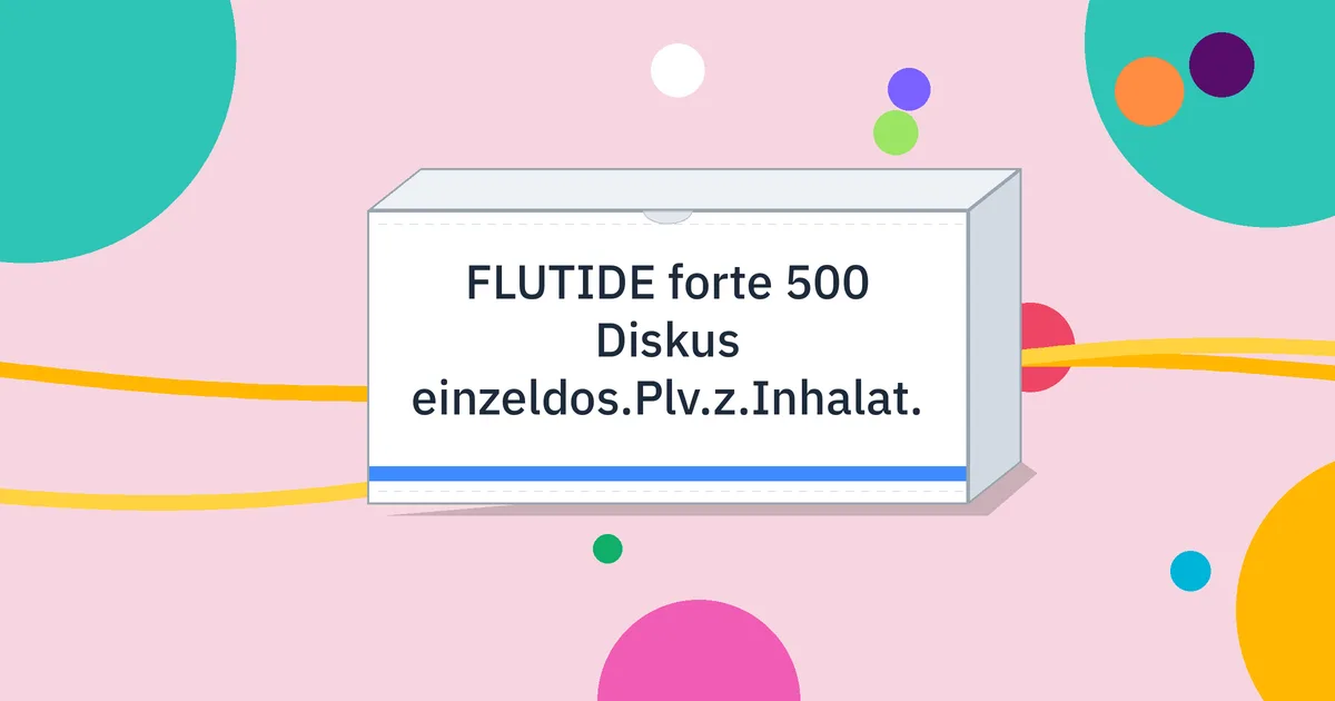 Symbolbild: Packung mit der Aufschrift FLUTIDE forte 500 Diskus einzeldos.Plv.z.Inhalat. (PZN 00240402) – Verfügbarkeit und Bezug in Apotheken in Frankfurt am Main