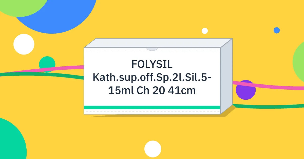 Symbolbild: Packung mit der Aufschrift FOLYSIL Kath.sup.off.Sp.2l.Sil.5-15ml Ch 20 41cm (PZN 00151733) – Verfügbarkeit und Bezug in Apotheken in Frankfurt am Main