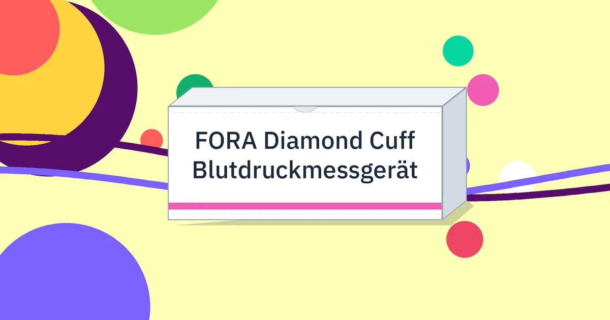 Symbolbild: Packung mit der Aufschrift FORA Diamond Cuff Blutdruckmessgerät (PZN 16147975) – Verfügbarkeit und Bezug in Apotheken in Frankfurt am Main