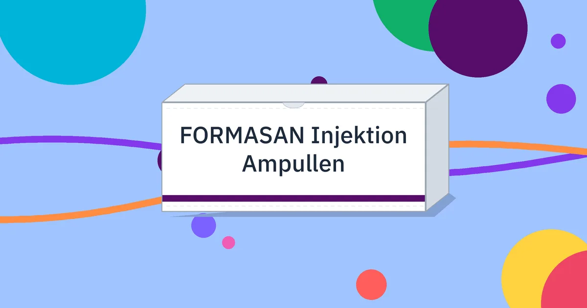 Symbolbild: Packung mit der Aufschrift FORMASAN Injektion Ampullen (PZN 07284880) – Verfügbarkeit und Bezug in Apotheken in Frankfurt am Main