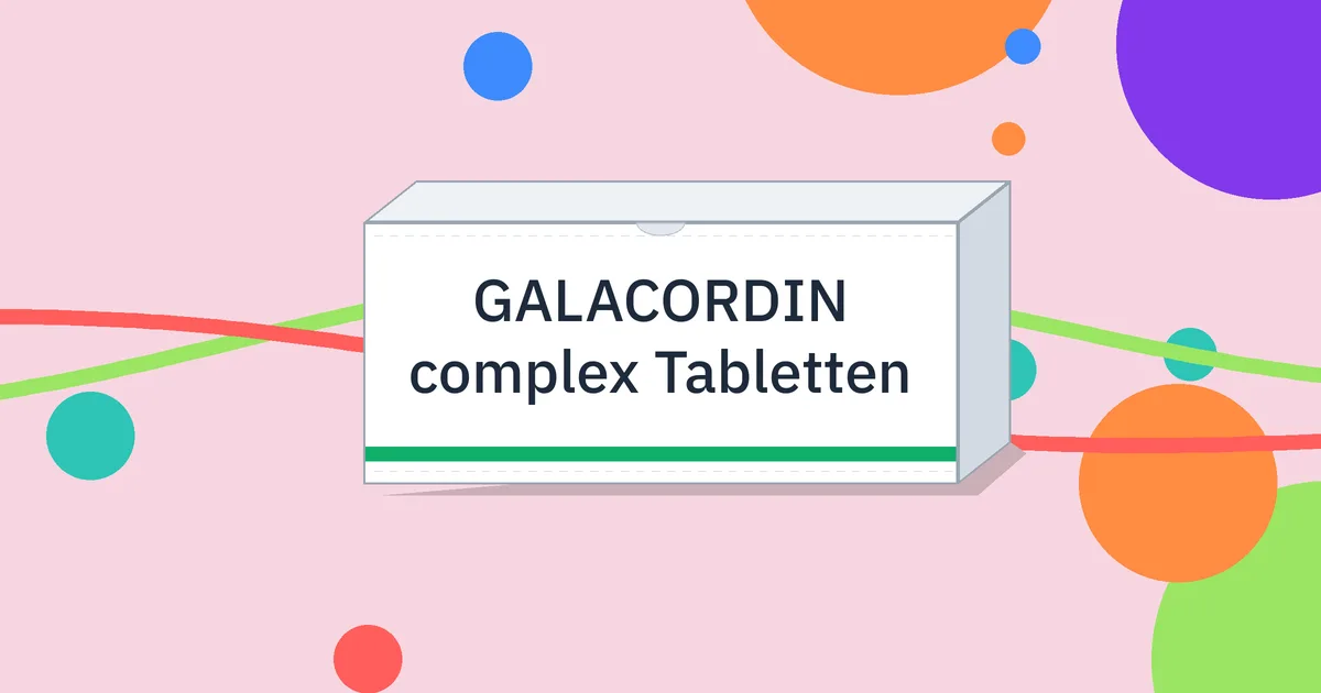 Symbolbild: Packung mit der Aufschrift GALACORDIN complex Tabletten (PZN 11169883) – Verfügbarkeit und Bezug in Apotheken in Frankfurt am Main