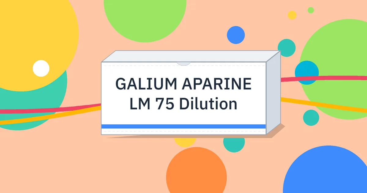 Symbolbild: Packung mit der Aufschrift GALIUM APARINE LM 75 Dilution (PZN 13497396) – Verfügbarkeit und Bezug in Apotheken in Frankfurt am Main