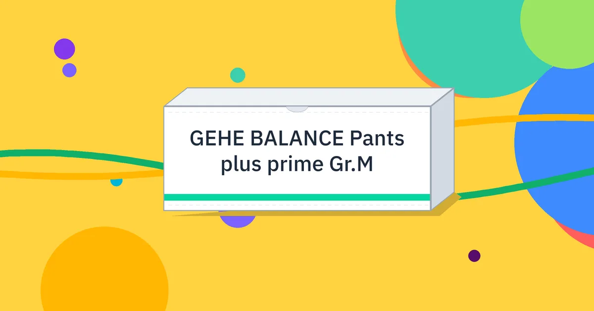 Symbolbild: Packung mit der Aufschrift GEHE BALANCE Pants plus prime Gr.M (PZN 04961914) – Verfügbarkeit und Bezug in Apotheken in Frankfurt am Main