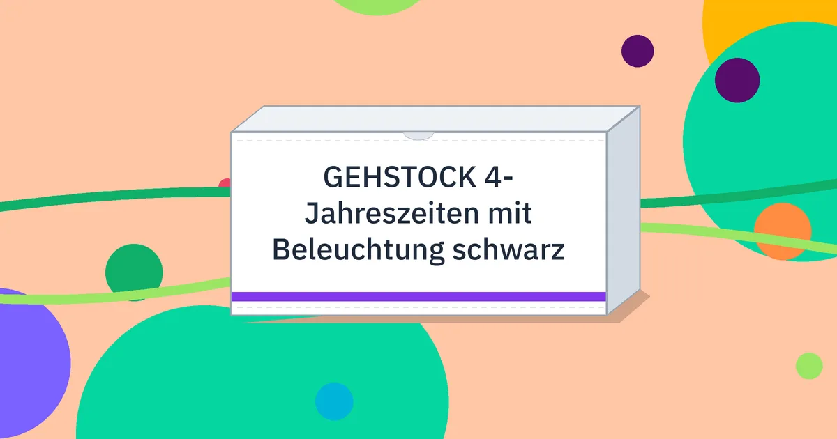 Symbolbild: Packung mit der Aufschrift GEHSTOCK 4-Jahreszeiten mit Beleuchtung schwarz (PZN 10245895) – Verfügbarkeit und Bezug in Apotheken in Frankfurt am Main